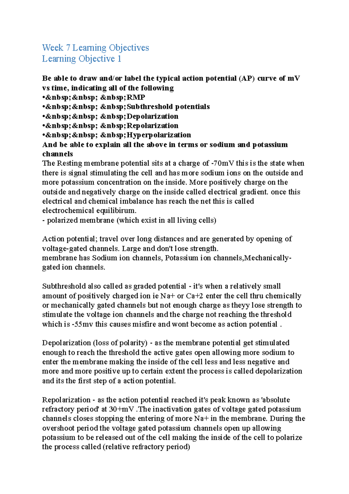 CTR Week 7 Learning Objectives - Week 7 Learning Objectives Learning Objective 1 Be able to draw ...