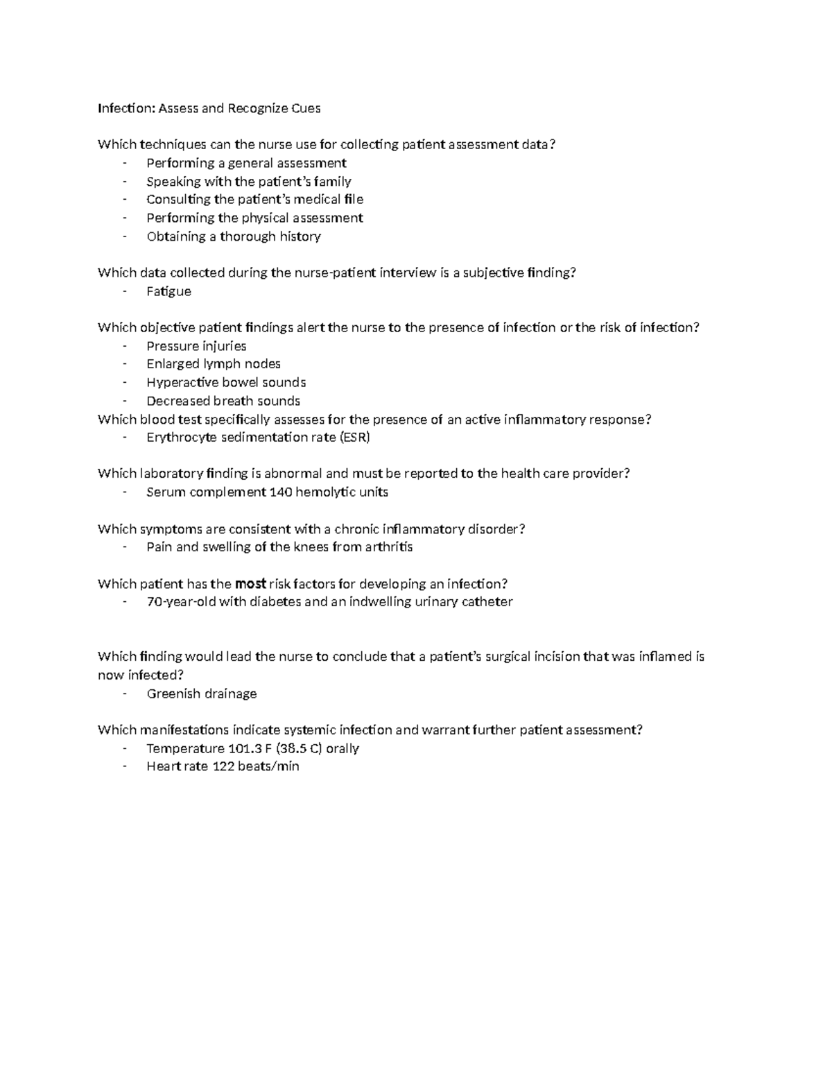 Sherpath - Infection - Assess and Recognize Cues - Infection: Assess ...