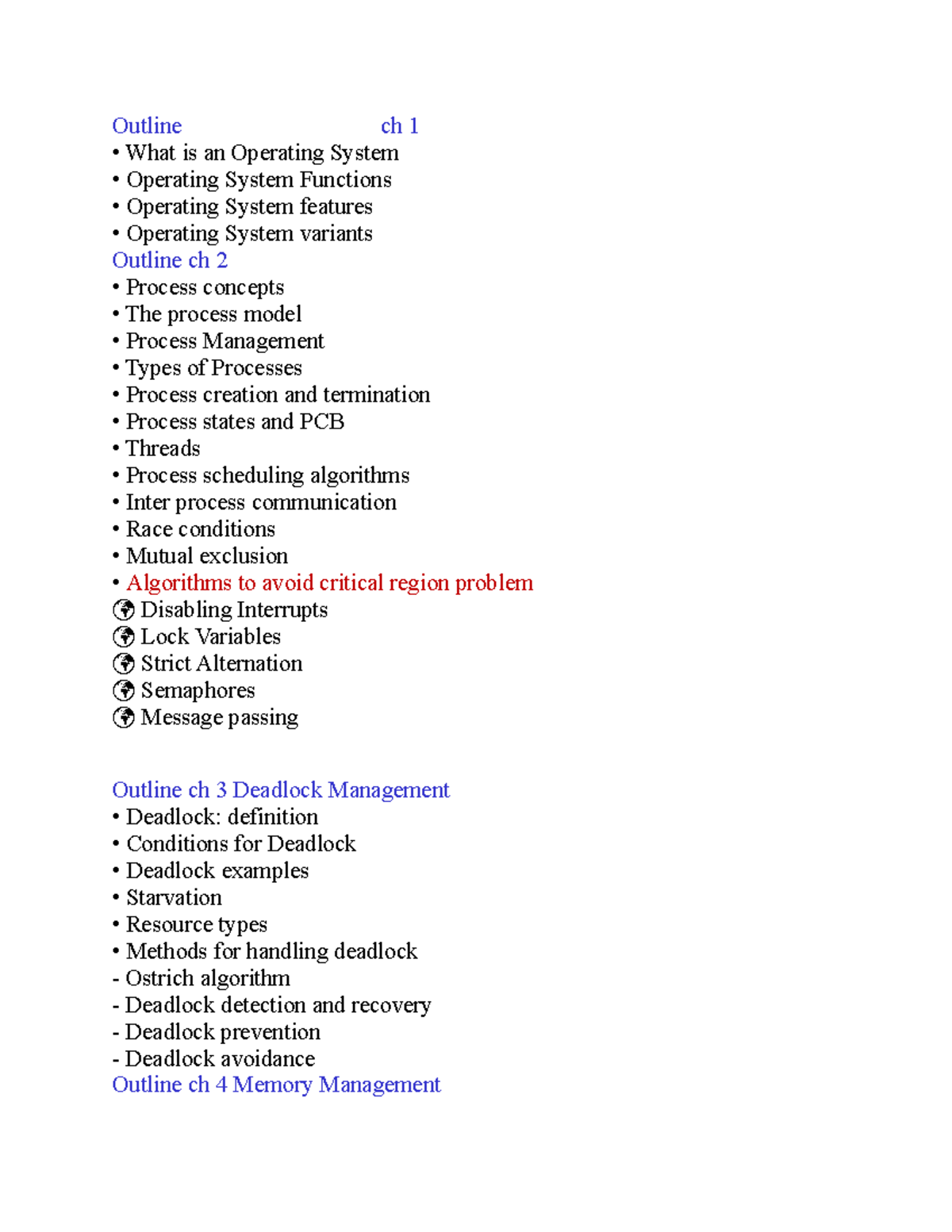 Outline OS - wonderment - Outline ch 1 What is an Operating System ...