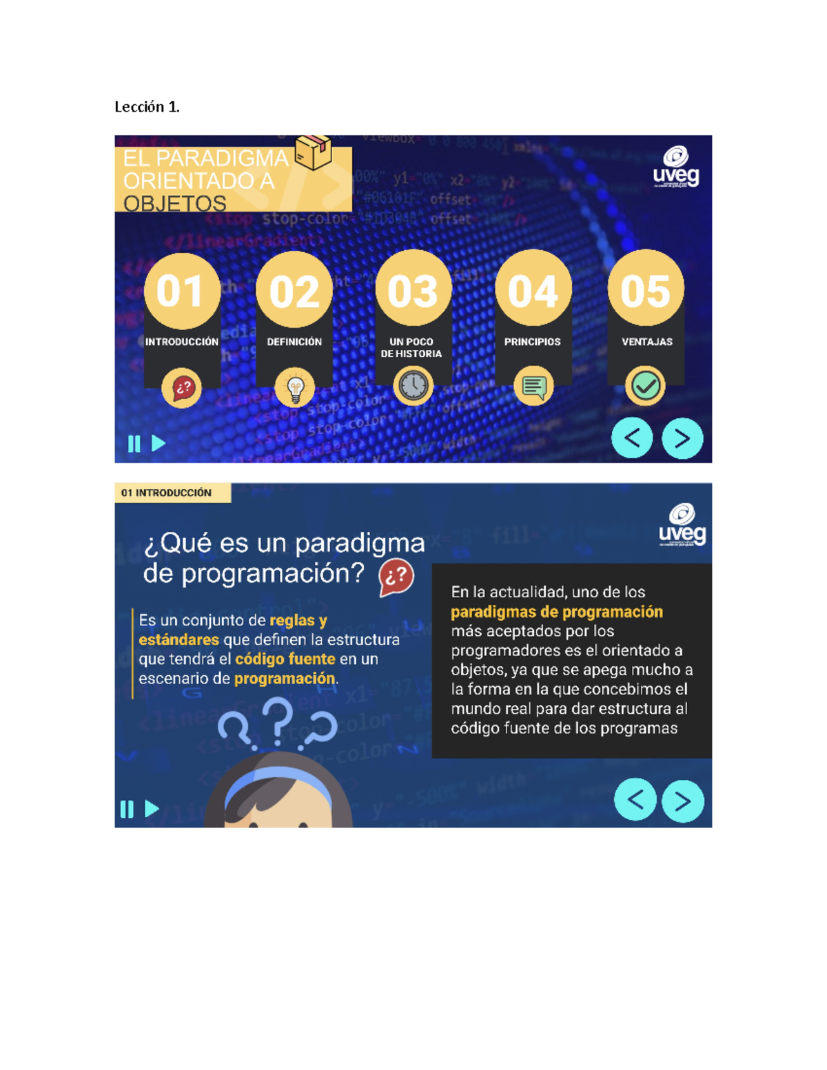 Lección 1 - Lección 1 - Programacion orientada a objetos - Lección 1 ...