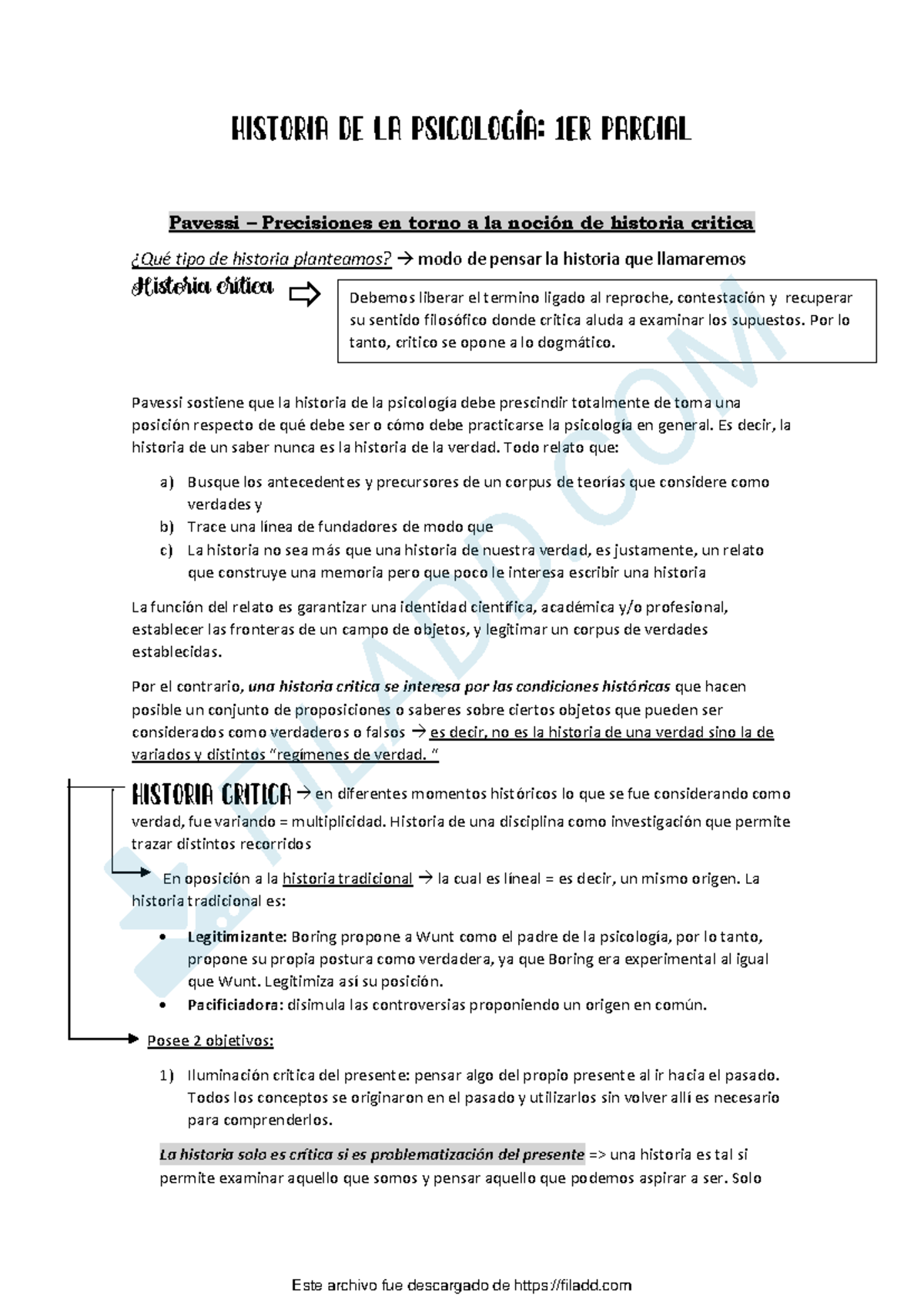 Historia de la Psicologia 1ER Parcial - Pavessi – Precisiones en torno ...