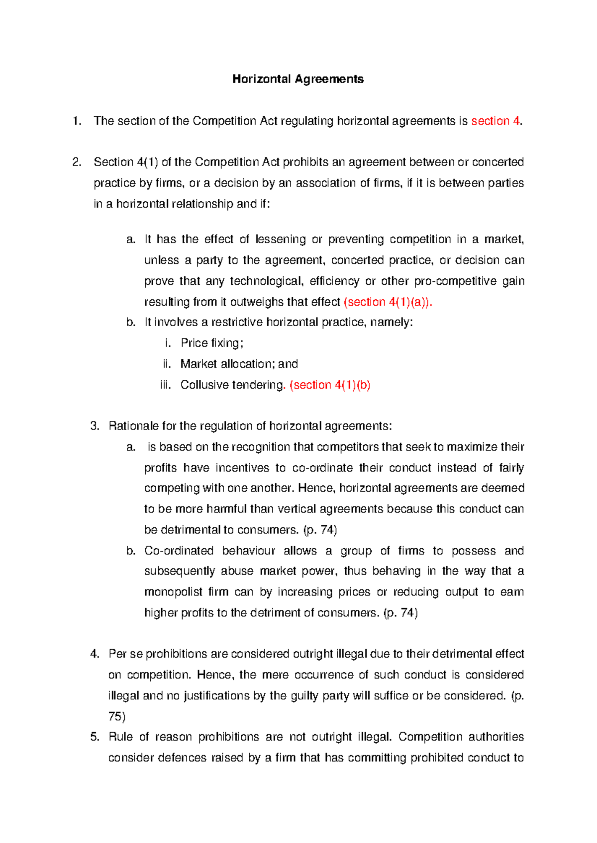 Intro Horizontal Agreements - Horizontal Agreements The section of the ...