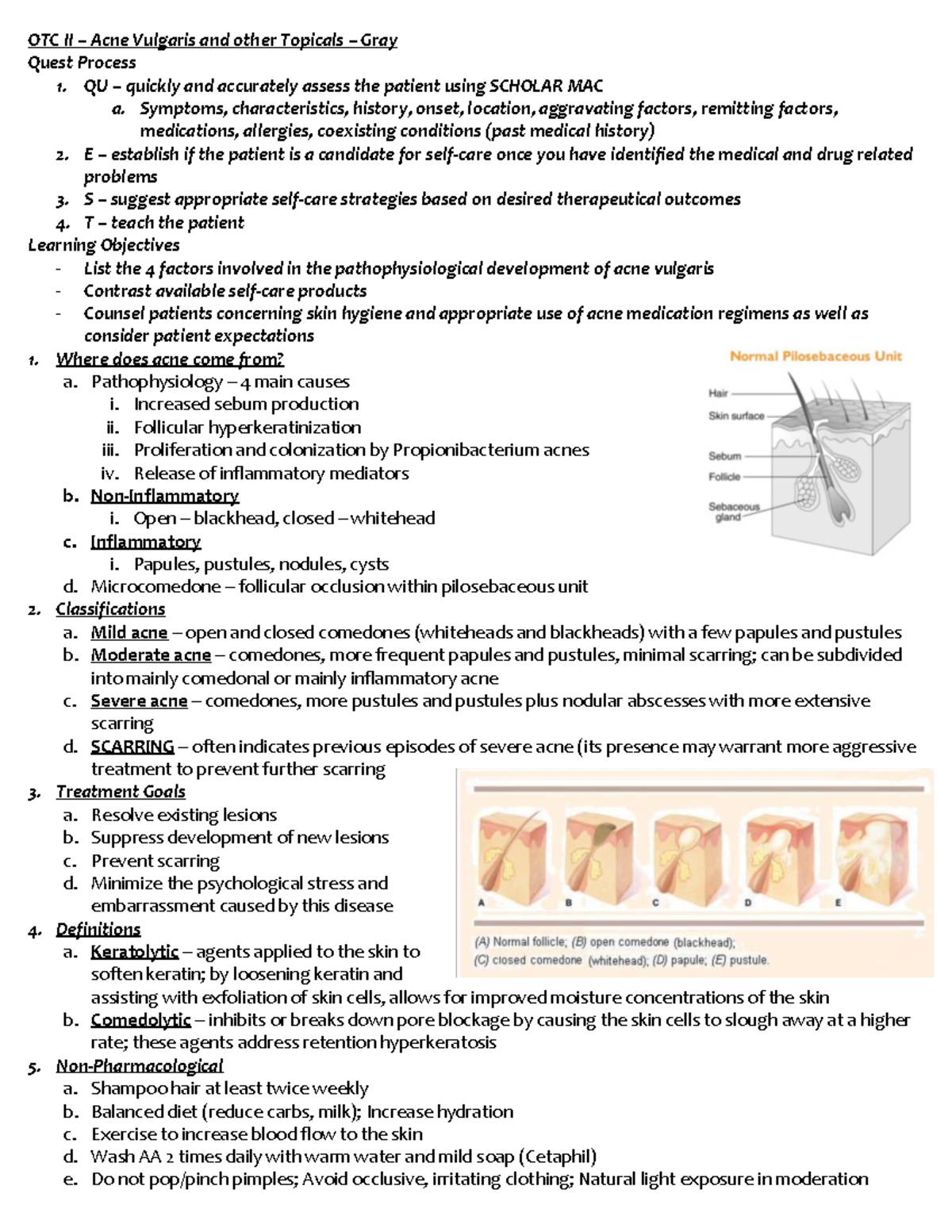 OTC II - topicals - OTC II lecture on pathophysiology, agents, and patient counseling for ...