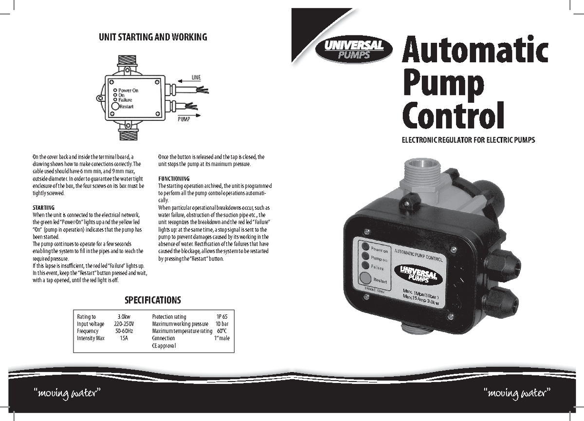 Universal PC1 Manual - Itc pm course work documents - “moving water ...