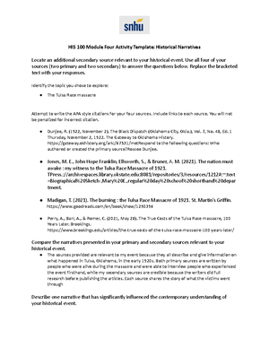 HIS 100 Module One Activity Template (1) - HIS 100 Module One Activity ...