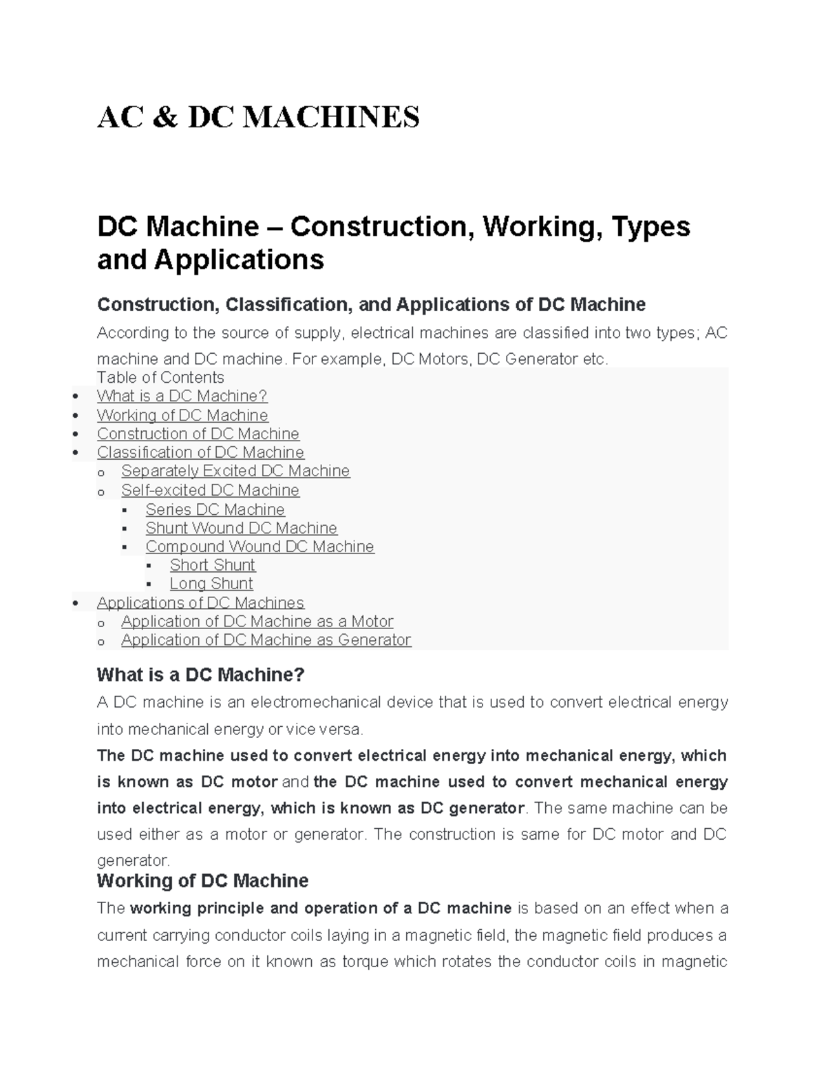 AC & DC Machines - For teaching and learning material - AC & DC ...
