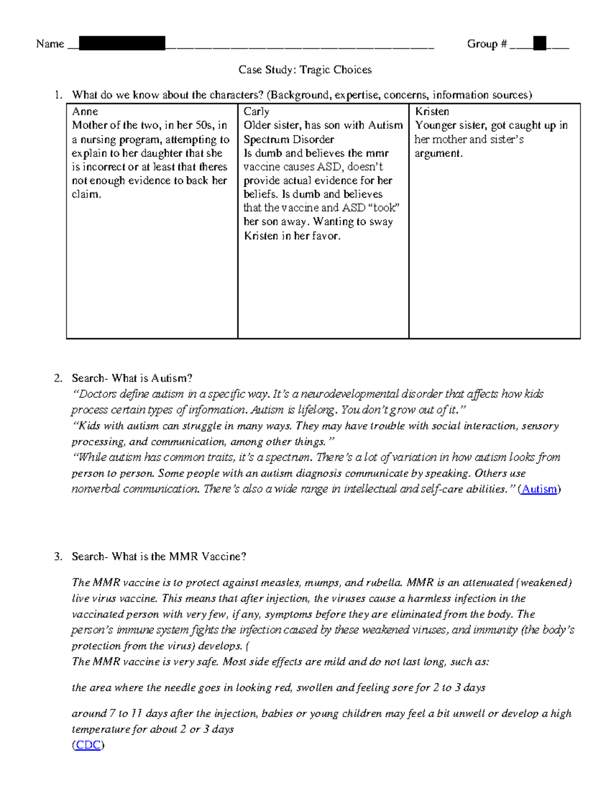 Tragic Choices Case Study Worksheet - Name Baldwin, - Studocu