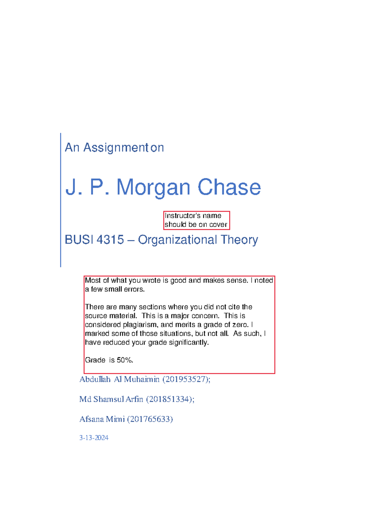 Group 18 Assignment - JP Morgan Chase - An Assignment on J. P. Morgan ...