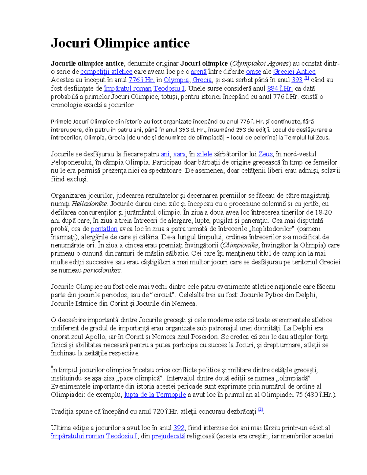 Jocurile olimpice - uuyuy - Jocuri Olimpice antice Jocurile olimpice ...