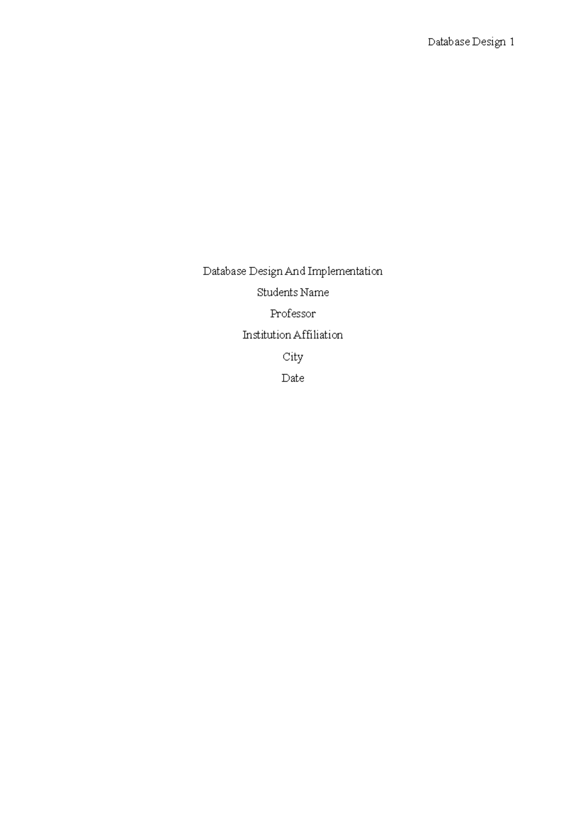 Database Design AND Implementation - Database Design And Implementation ...