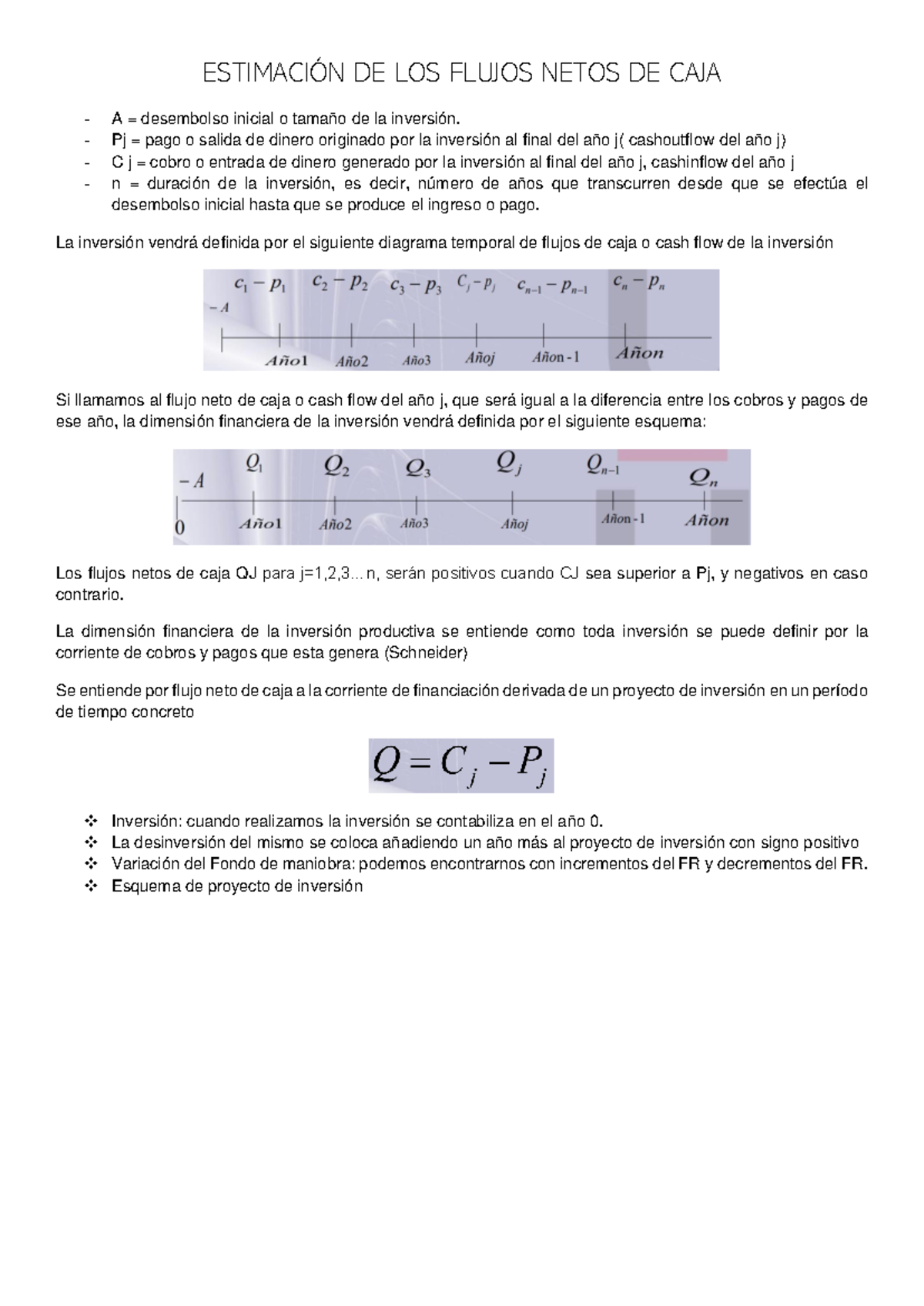 Estimación flujos netos de caja - ESTIMACIÓN DE LOS FLUJOS NETOS DE ...