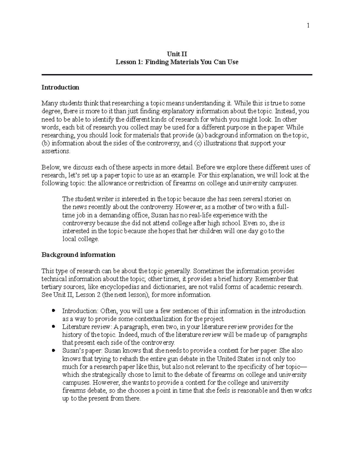 Unit 2 Lesson 1 Script - Unit II Lesson 1: Finding Materials You Can ...