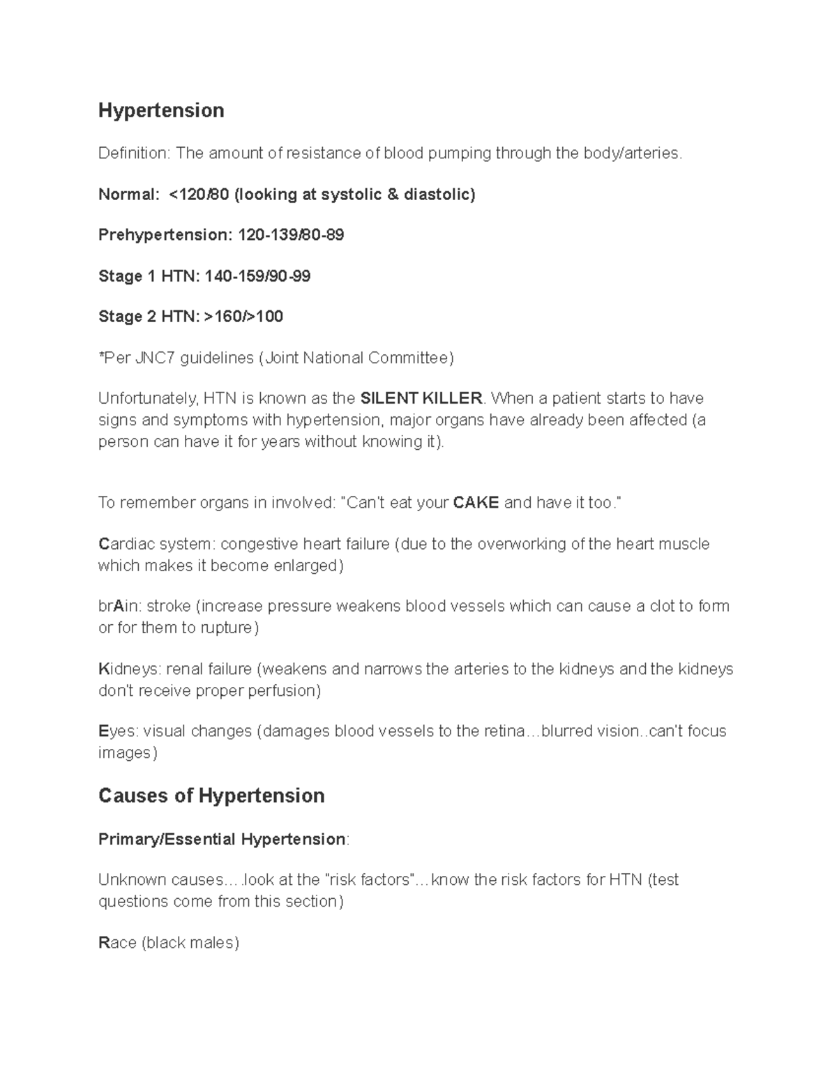 HTN - HYPERTENSION - Hypertension Definition: The amount of resistance ...