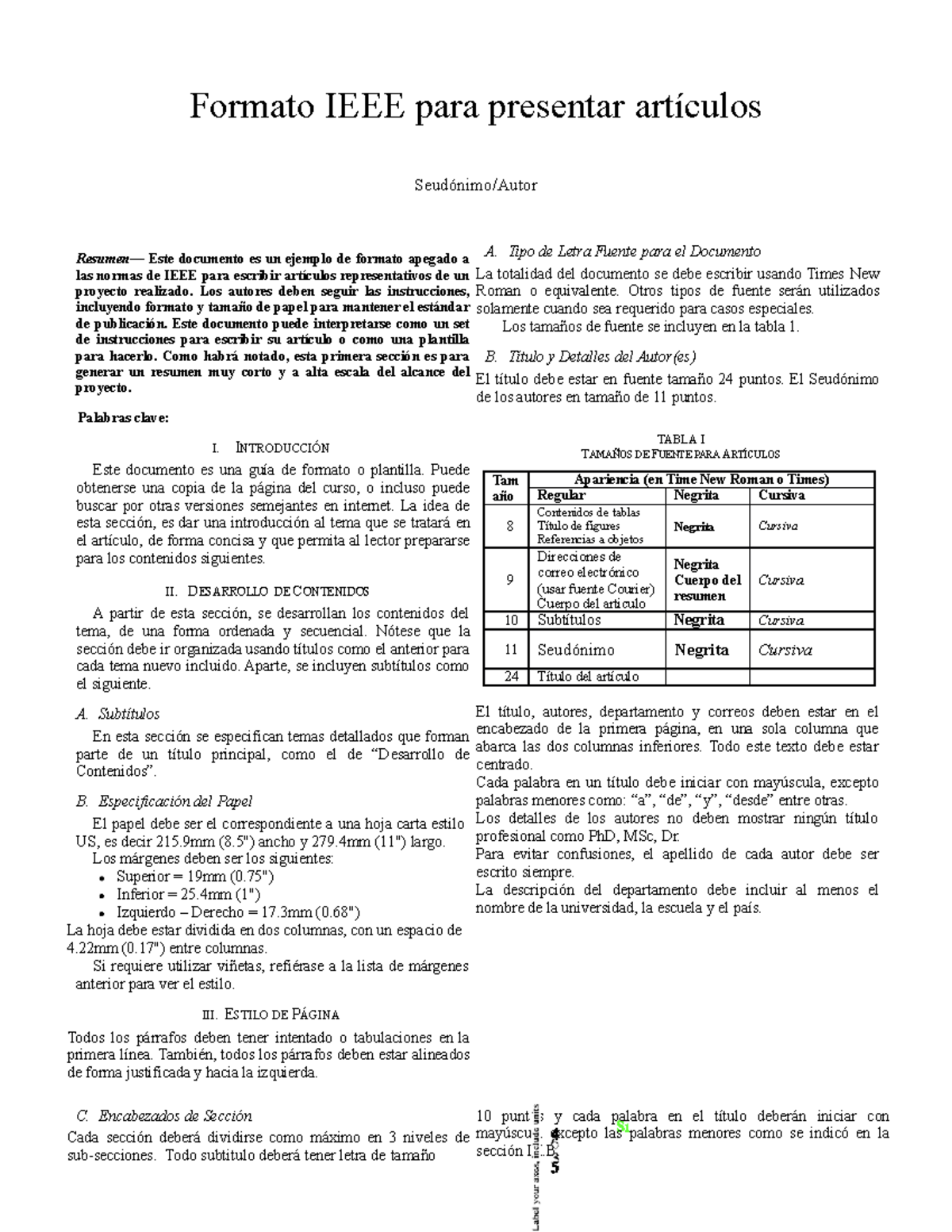 Ee formato ieee - sdsdsd - Formato IEEE para presentar artículos Seudónimo/Autor Resumen— Este ...