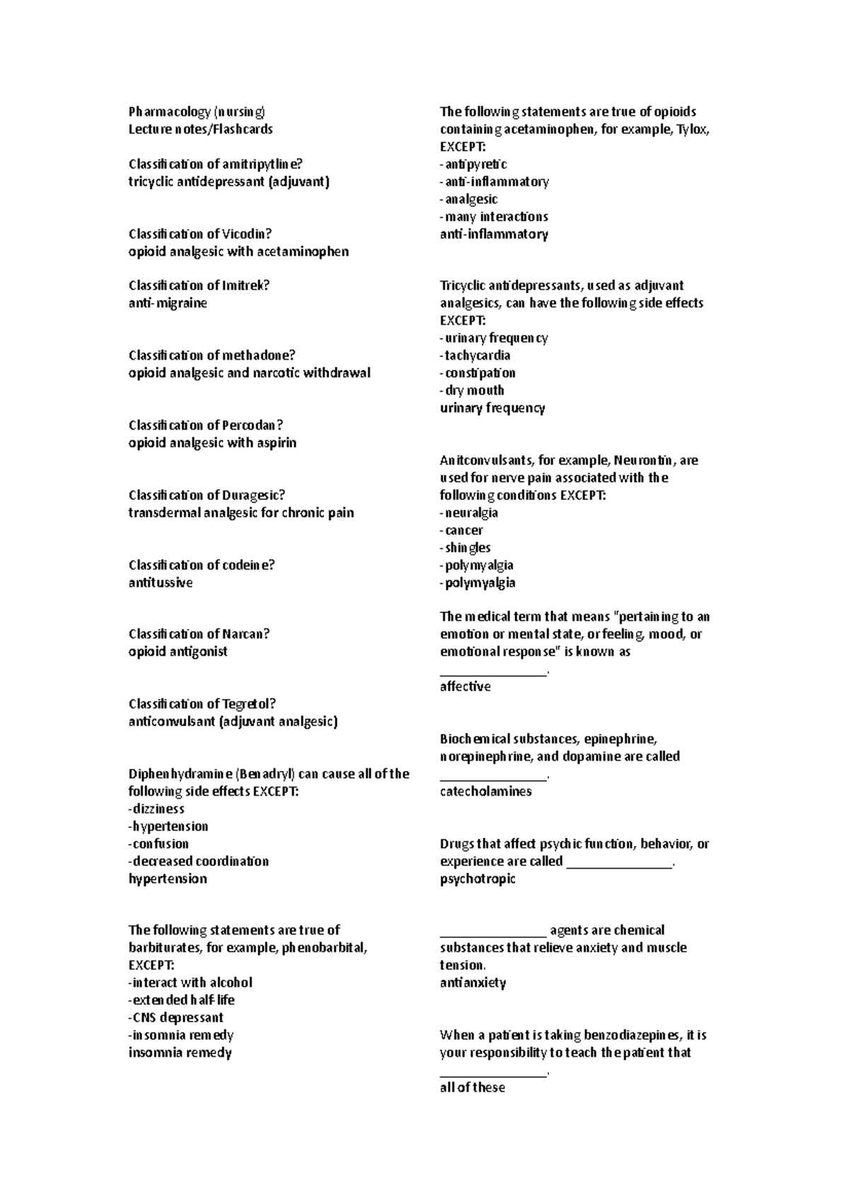 Pharmacology lecture notes for nursing - Pharmacology (nursing) Lecture ...