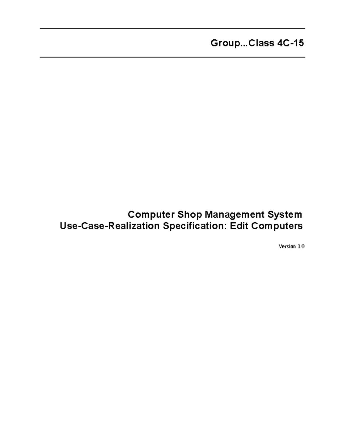 Use-Case-Realization Specification Edit Computers - Group.. 4C ...