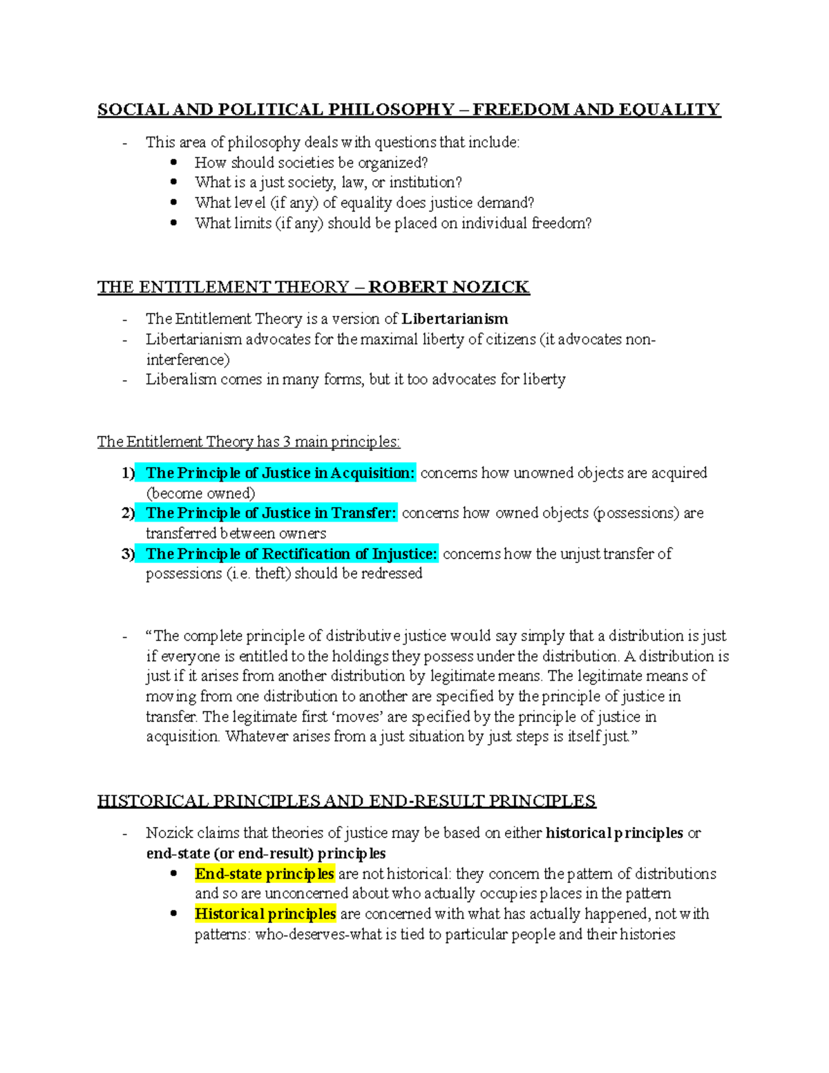 Nozick - Social & Political Philosophy - SOCIAL AND POLITICAL ...