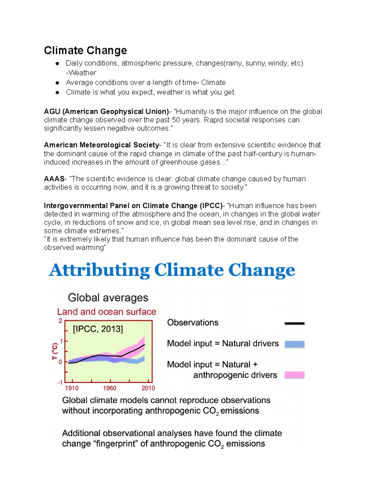 Part 2 Geology Notes - Climate Change Daily conditions, atmospheric ...