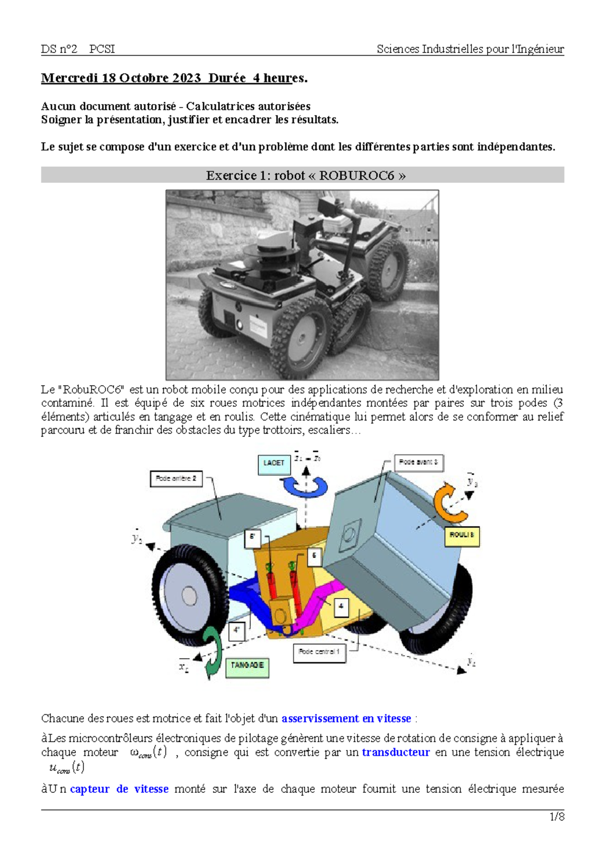 DS2 roburoc scooter Cordeuse - DS n° 2 PCSI Sciences Industrielles pour ...