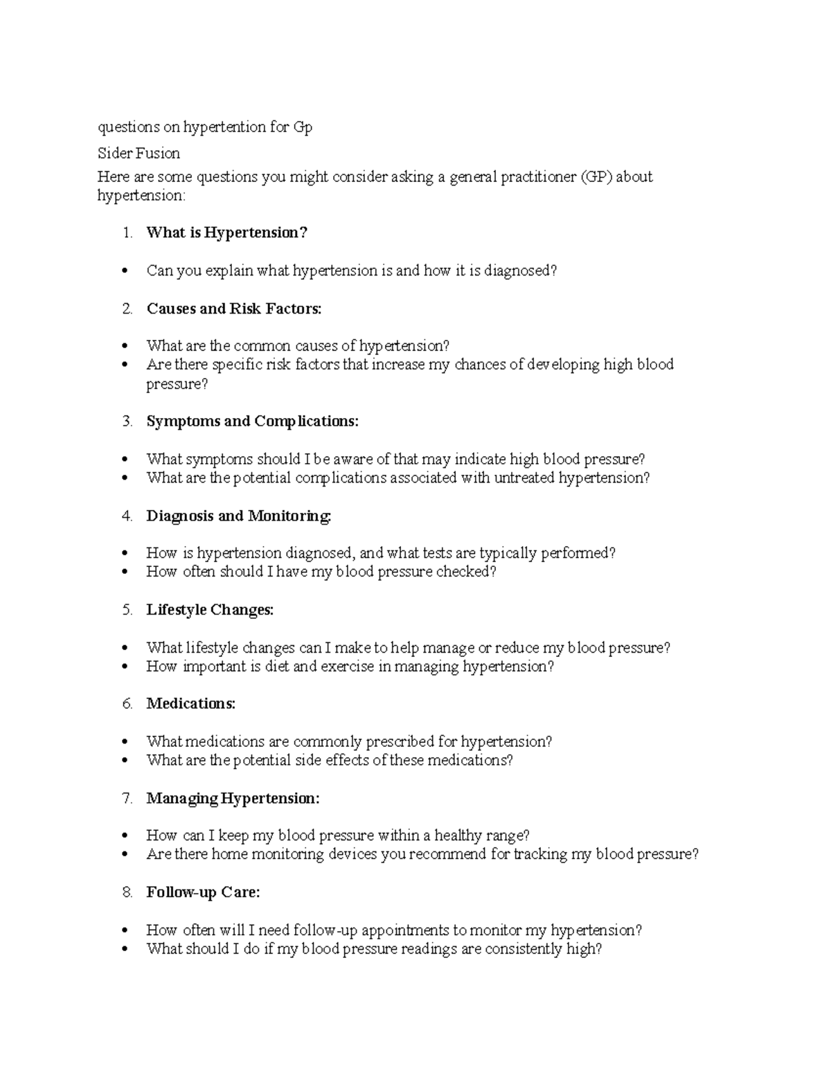 Questions on hypertention for Gp - Public Health Nutrition - AAU - Studocu