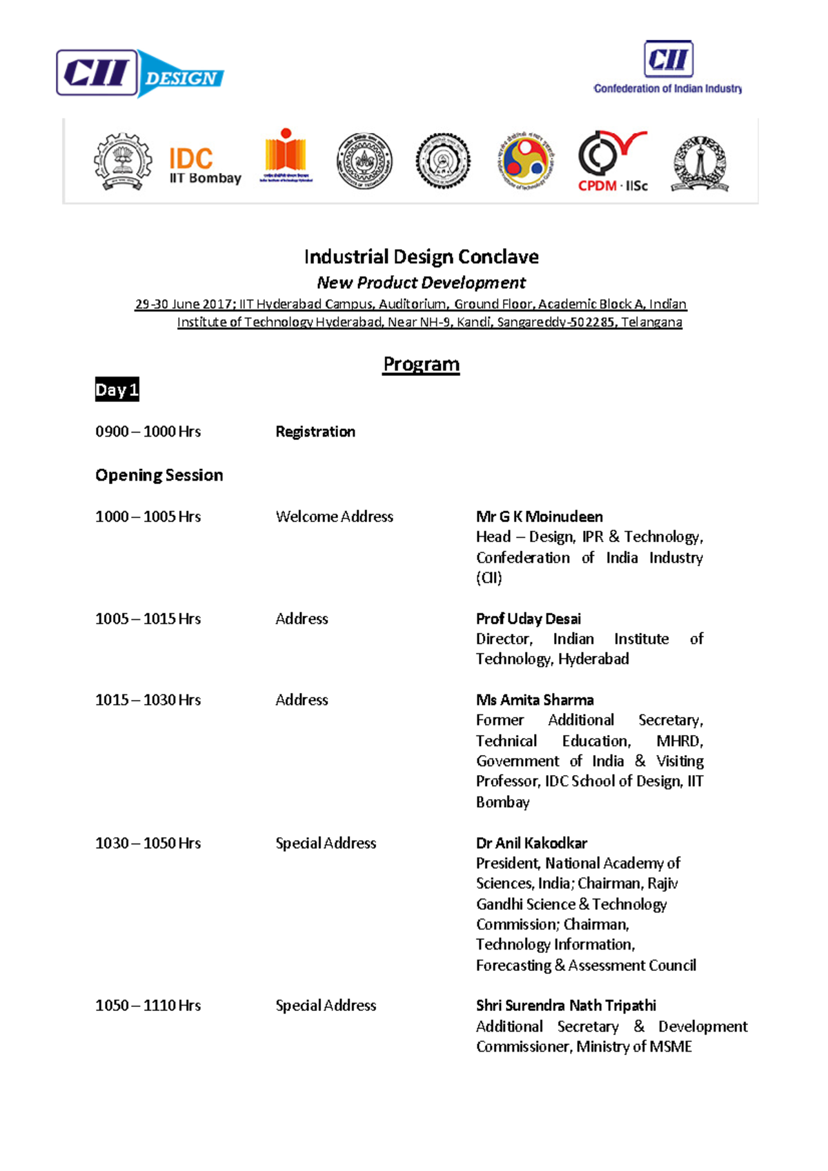 Industrial Design Conclave Program - Industrial Design Conclave New ...