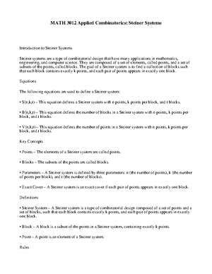 MATH 3012 Applied Combinatorics - Ramsey Theory classnotes - MATH 3012 ...