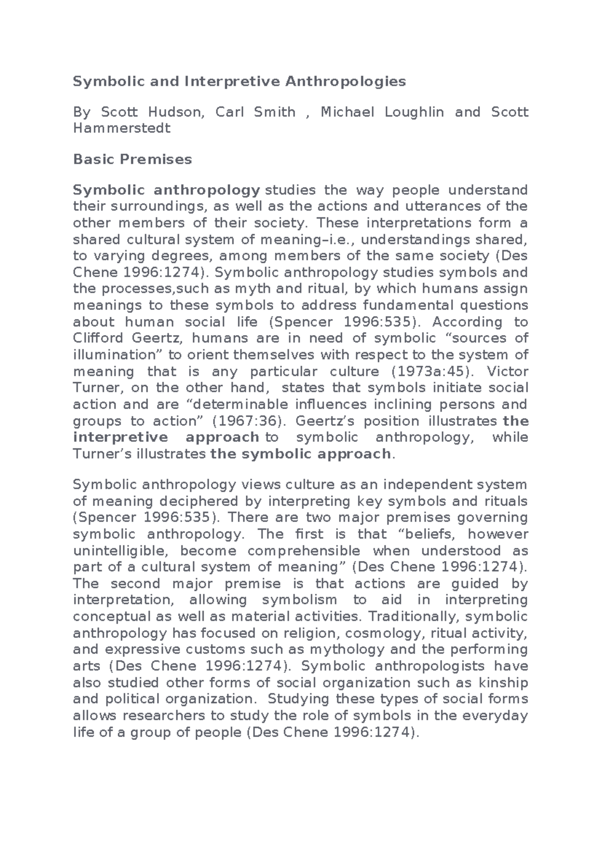 Symbolic Anthropology - Symbolic and Interpretive Anthropologies By ...