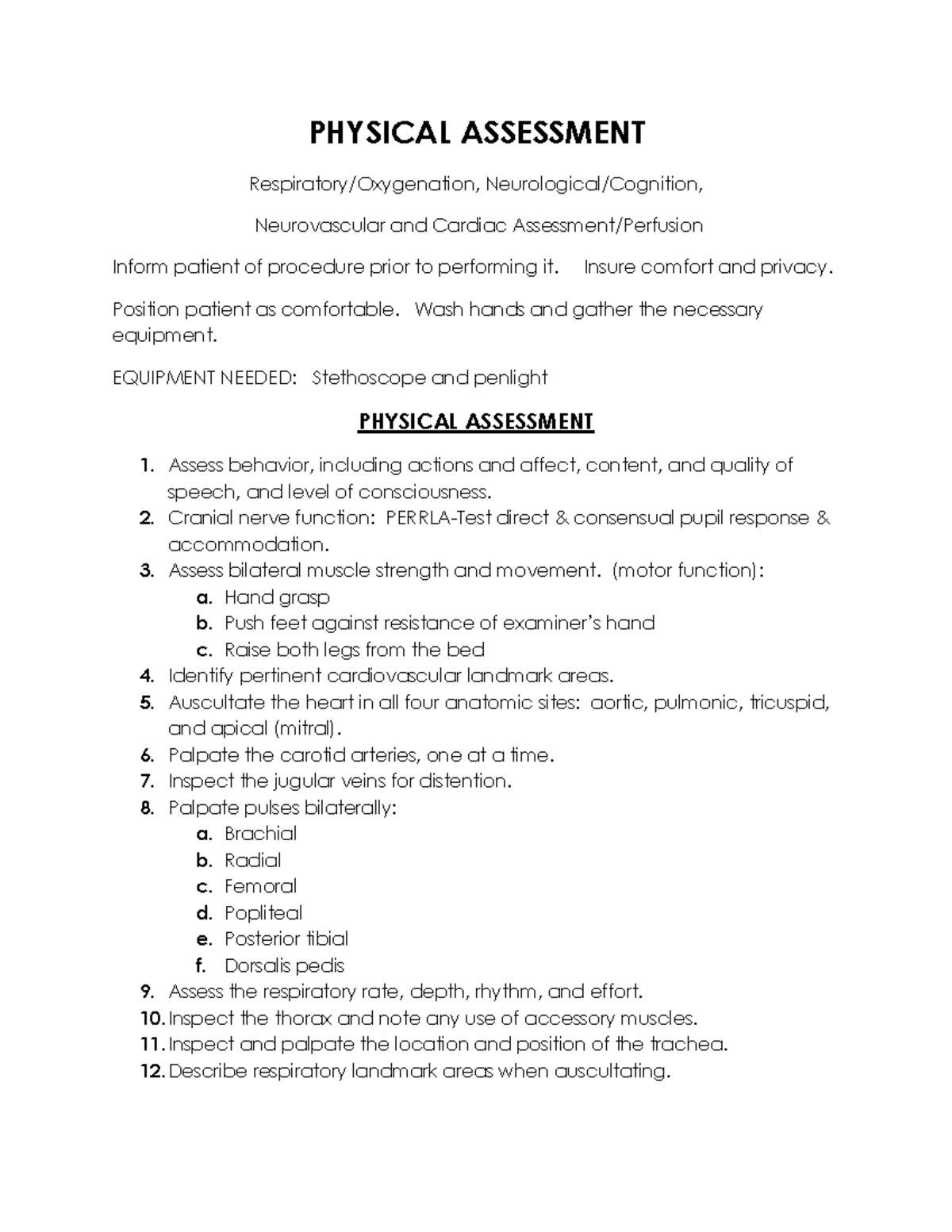 Putting It All Together - Assessment PDF - PHYSICAL ASSESSMENT ...