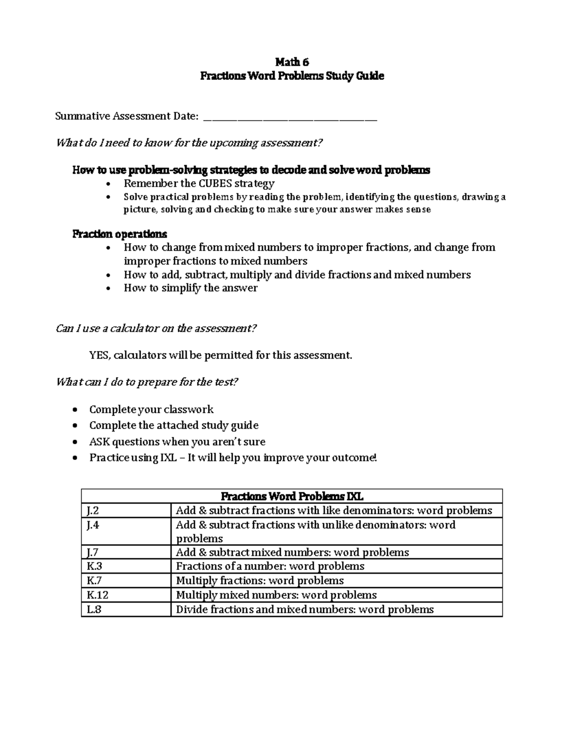 10 item Fraction Problems with Key - Math 6 Fractions Word Problems ...