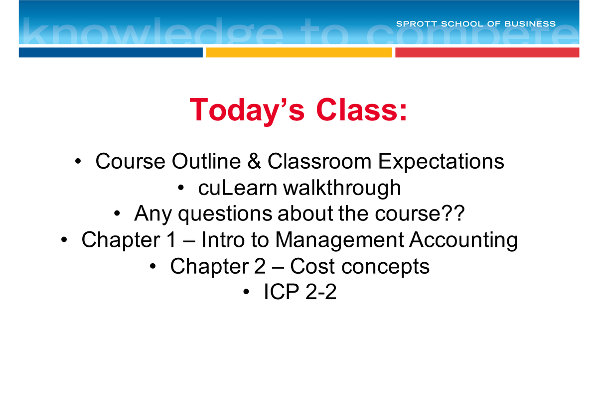Chapter 1 2 in class PPT slides - Busi 1005 - Carleton - Studocu