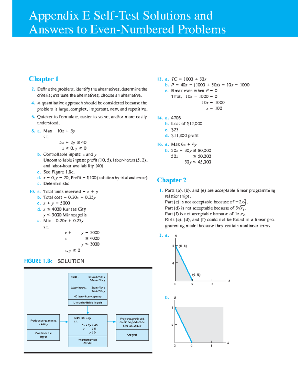 Answers to Problems of Chapters - Appendix E Self-Test Solutions and ...