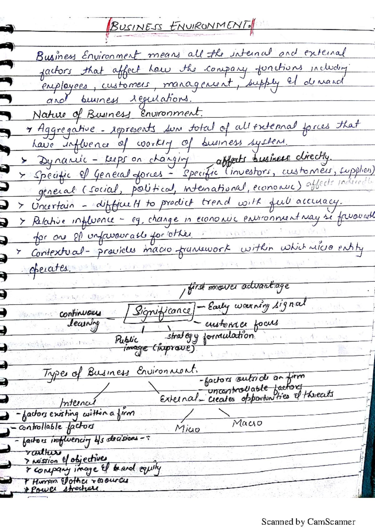 BE - Summary Business Environment - Scanned by CamScanner Scanned by ...