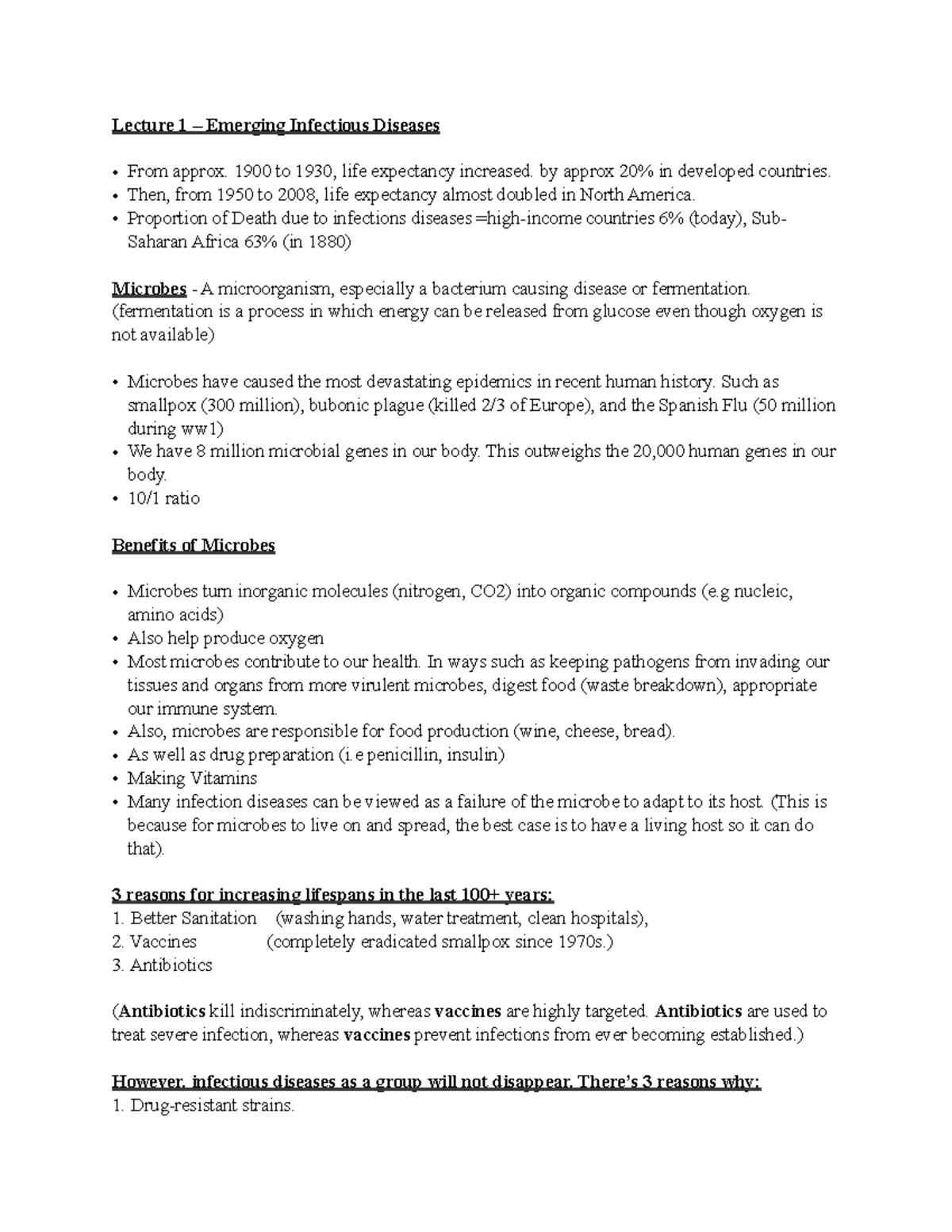 NATS 1670 Lecture 1 - Lecture 1 – Emerging Infectious Diseases From ...