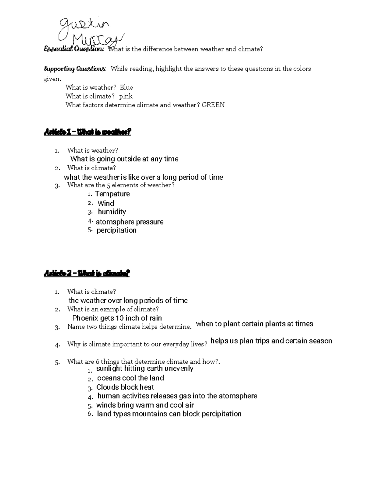 Kami Export - Justin Murray - Weather vs climate - Essential Question ...