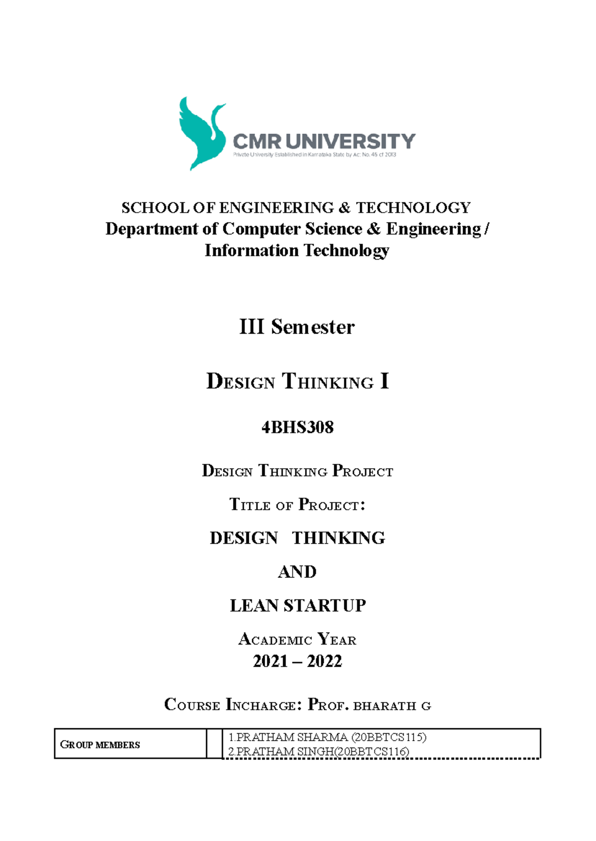 I am sharing 'DT I Front Sheet & Certificate Sheet (1)' with you - SCHOOL OF ENGINEERING & - Studocu