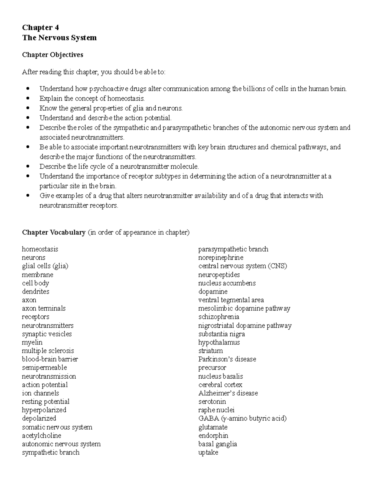 Chapter 4 Objectives Vocabulary Outline Key Points - Chapter 4 The ...