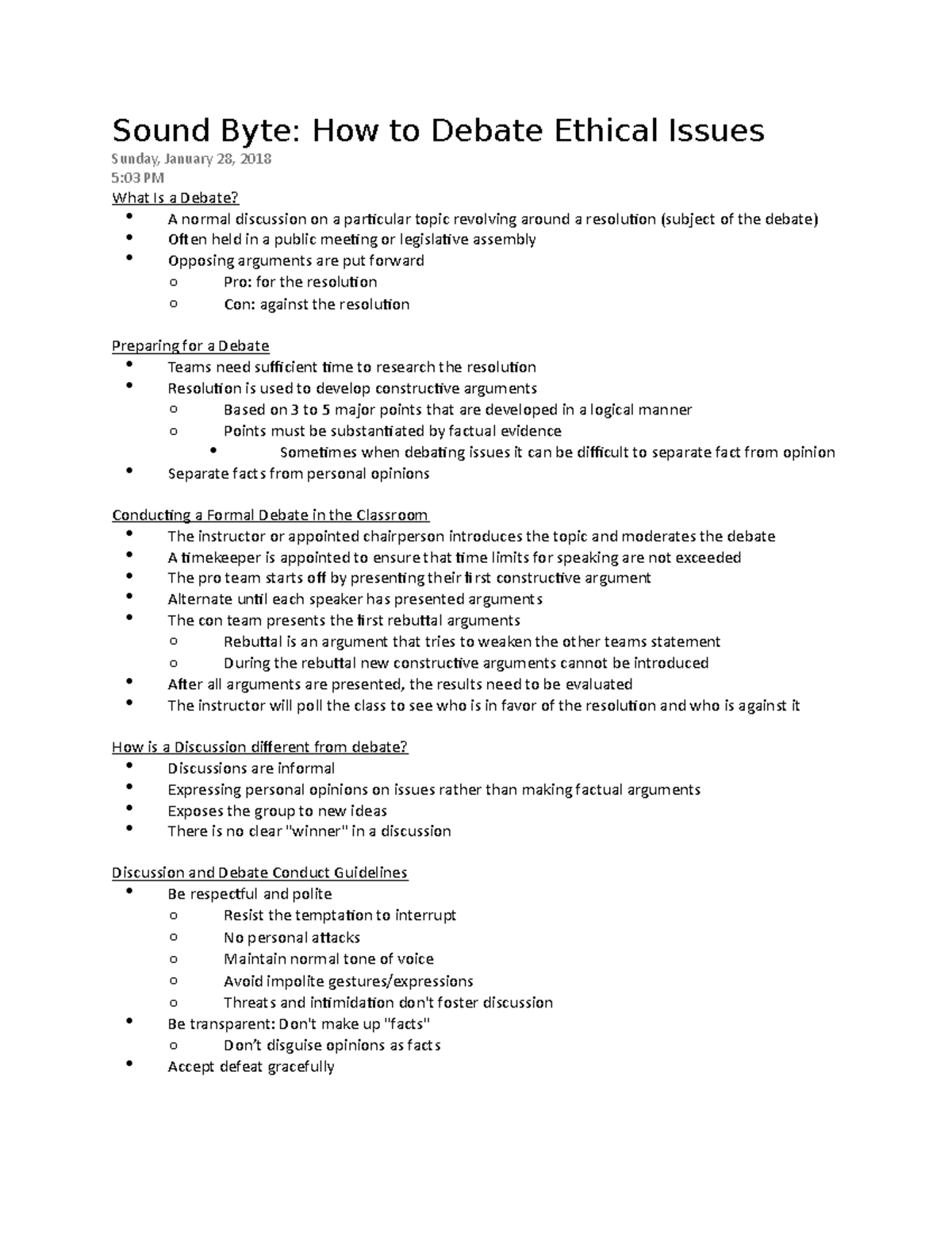 Sound Byte How to Debate Ethical Issues - Sound Byte: How to Debate ...