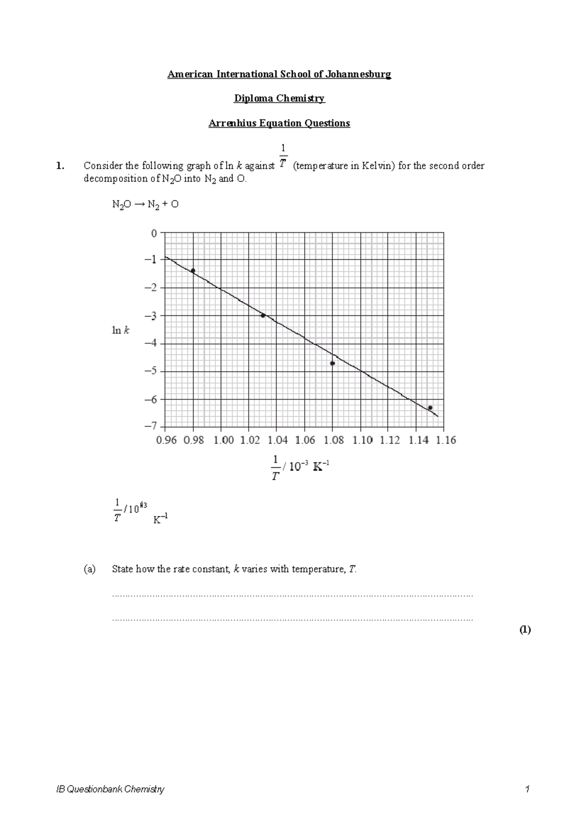 Arrhenius-equation-questions - American International School of ...