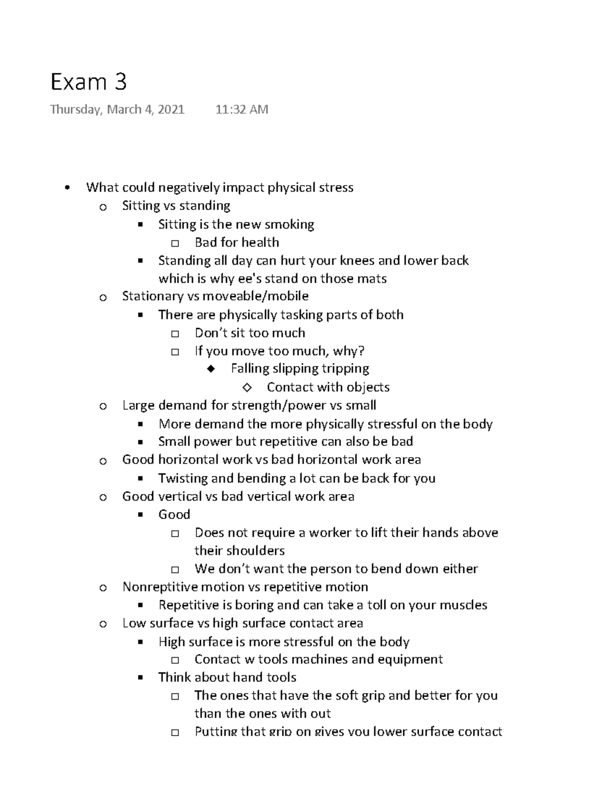 OSHA Exam 3 - Lecture notes All lectures included on the third exam ...