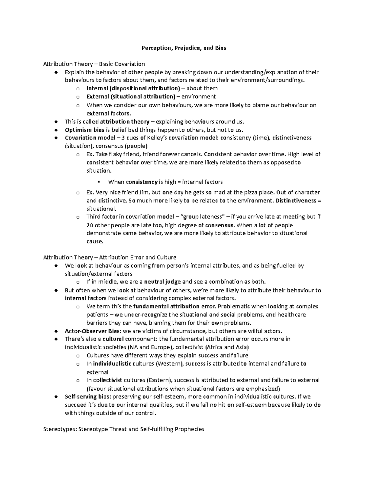 Perception, Prejudice, and Bias - Perception, Prejudice, and Bias ...