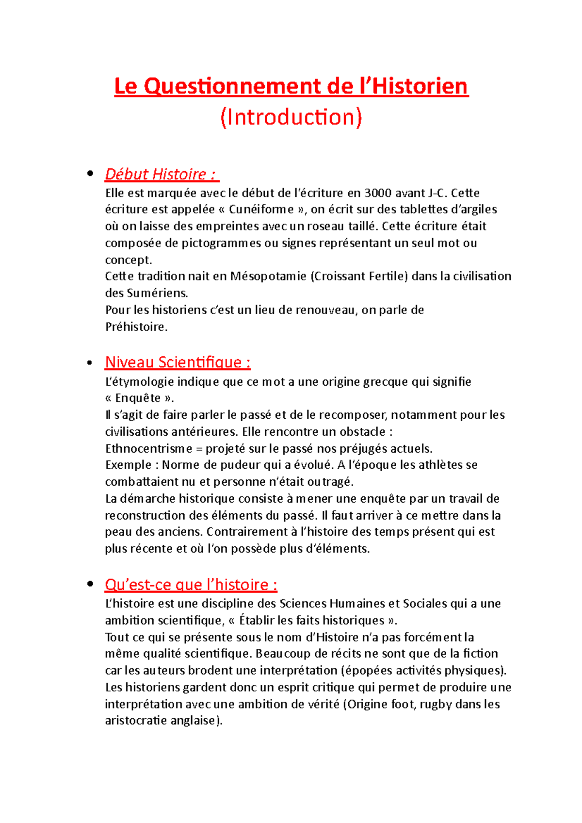 Le Questionnement de l - Le Questionnement de l’Historien (Introduction ...