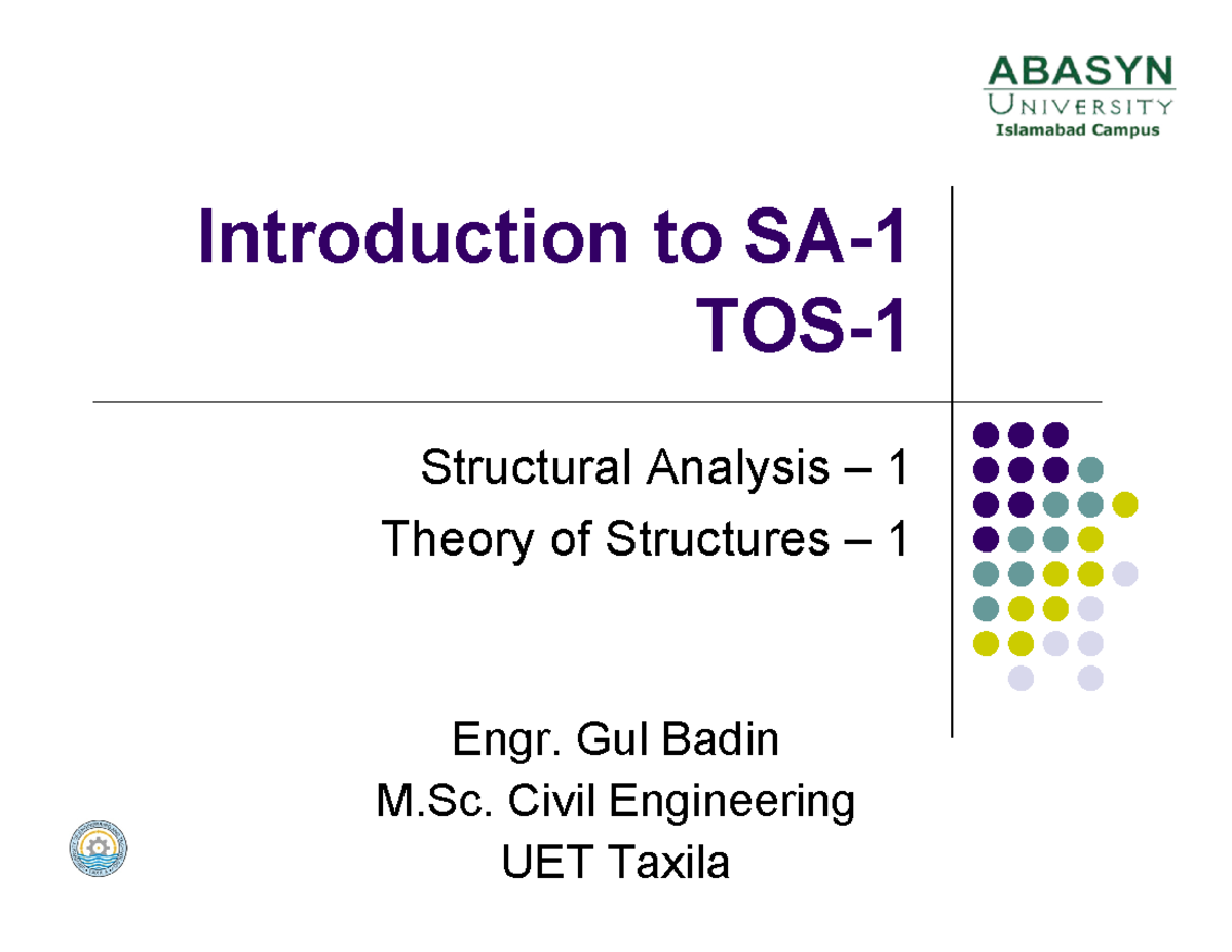 01 Introduction to Theory of Structures and thier types - Introduction ...