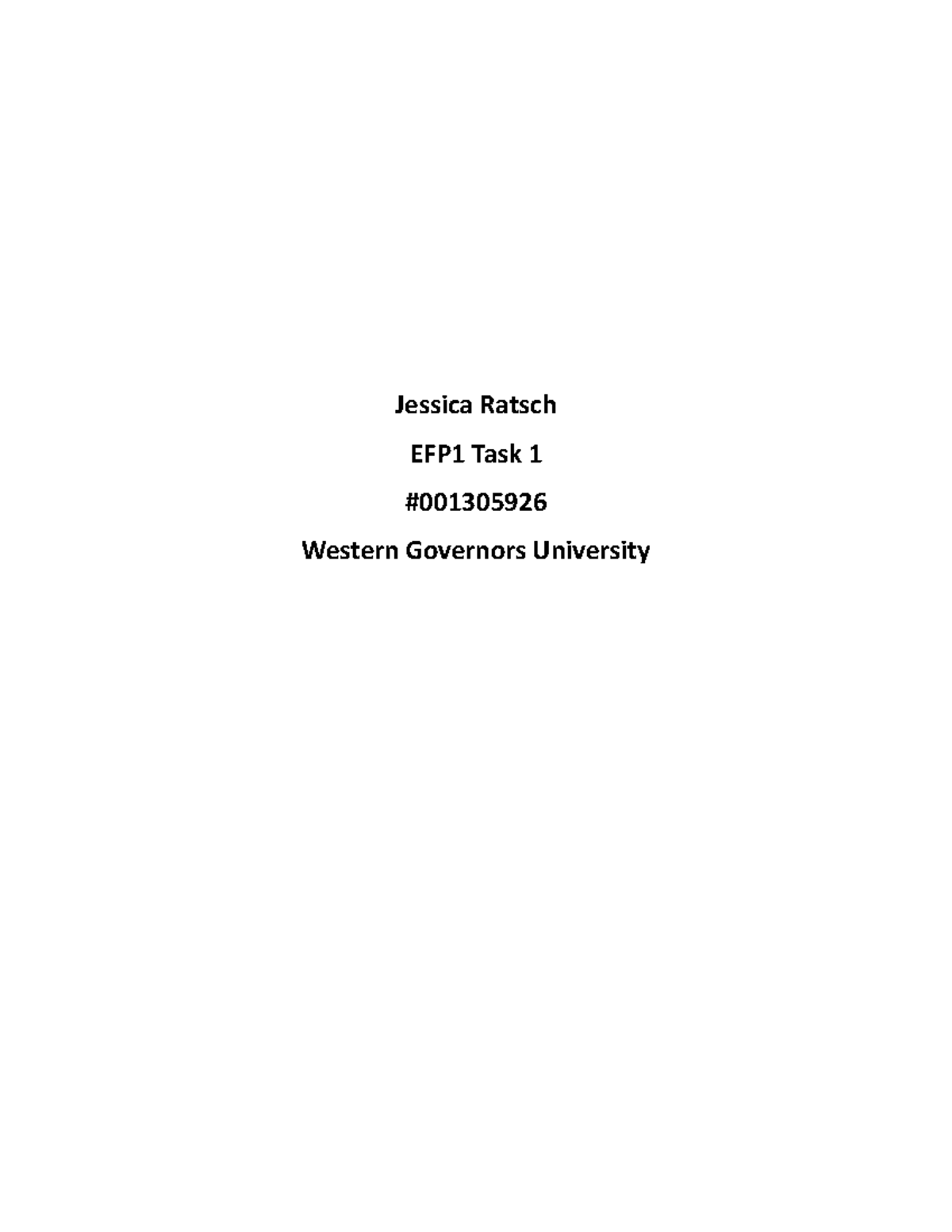 Jessica Ratsch Task 1 - EFP1 Task 1 paper - Jessica Ratsch EFP1 Task 1 ...