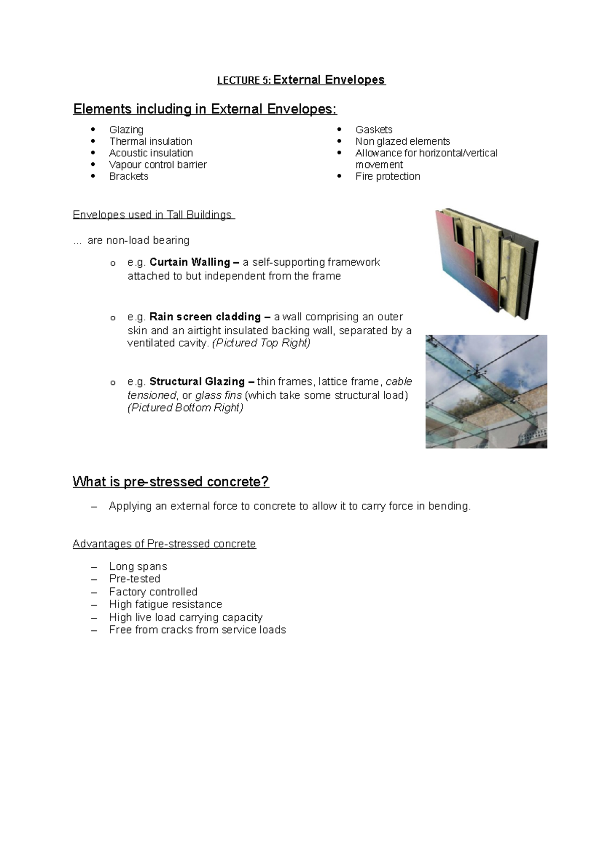 CE2CBT1 Lecture 5 - LECTURE 5: External Envelopes Elements including in ...