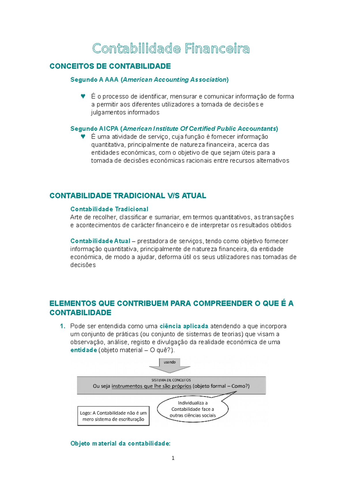Resumos - parte 1 - Tema 1: Conceitos e principios; Harmonização ...