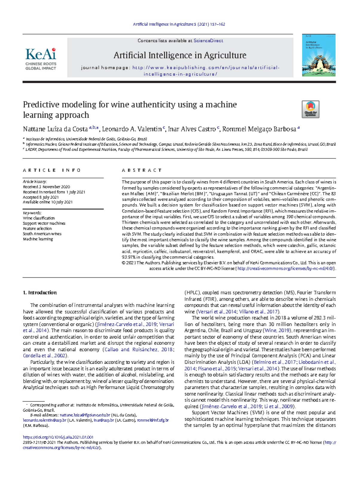 2.predictive modeling for wine authenticity using a machine - Predictive modeling for wine - Studocu