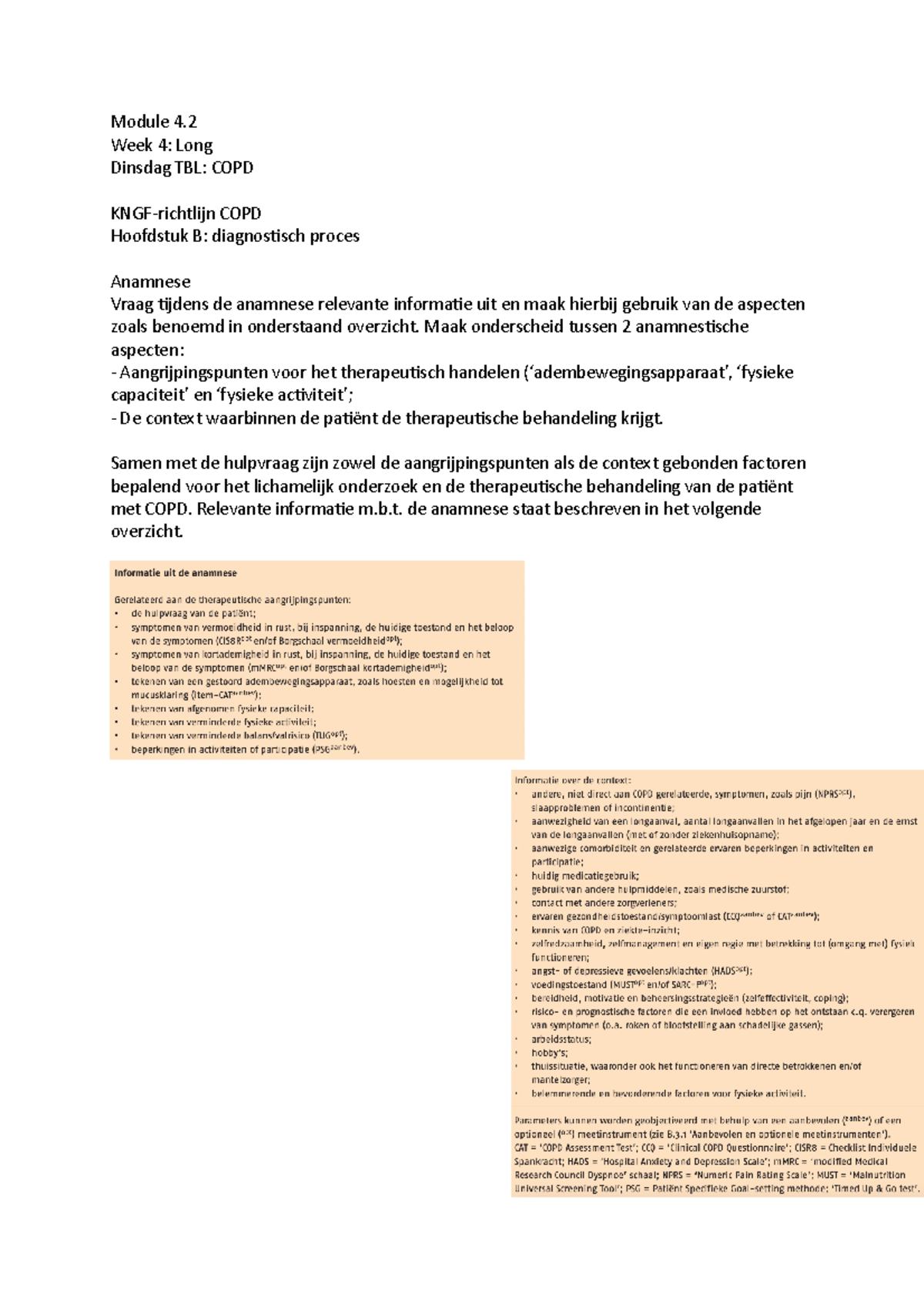 Module 4.2 Week 4 TBL COPD - Module 4. Week 4: Long Dinsdag TBL: COPD ...