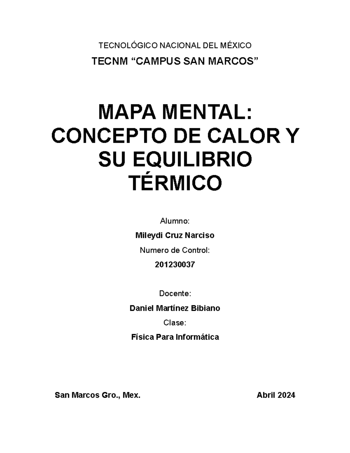 Mapa Mental - Calor-Equilibrio termico - Físicoquímica - TECNOLÓGICO ...