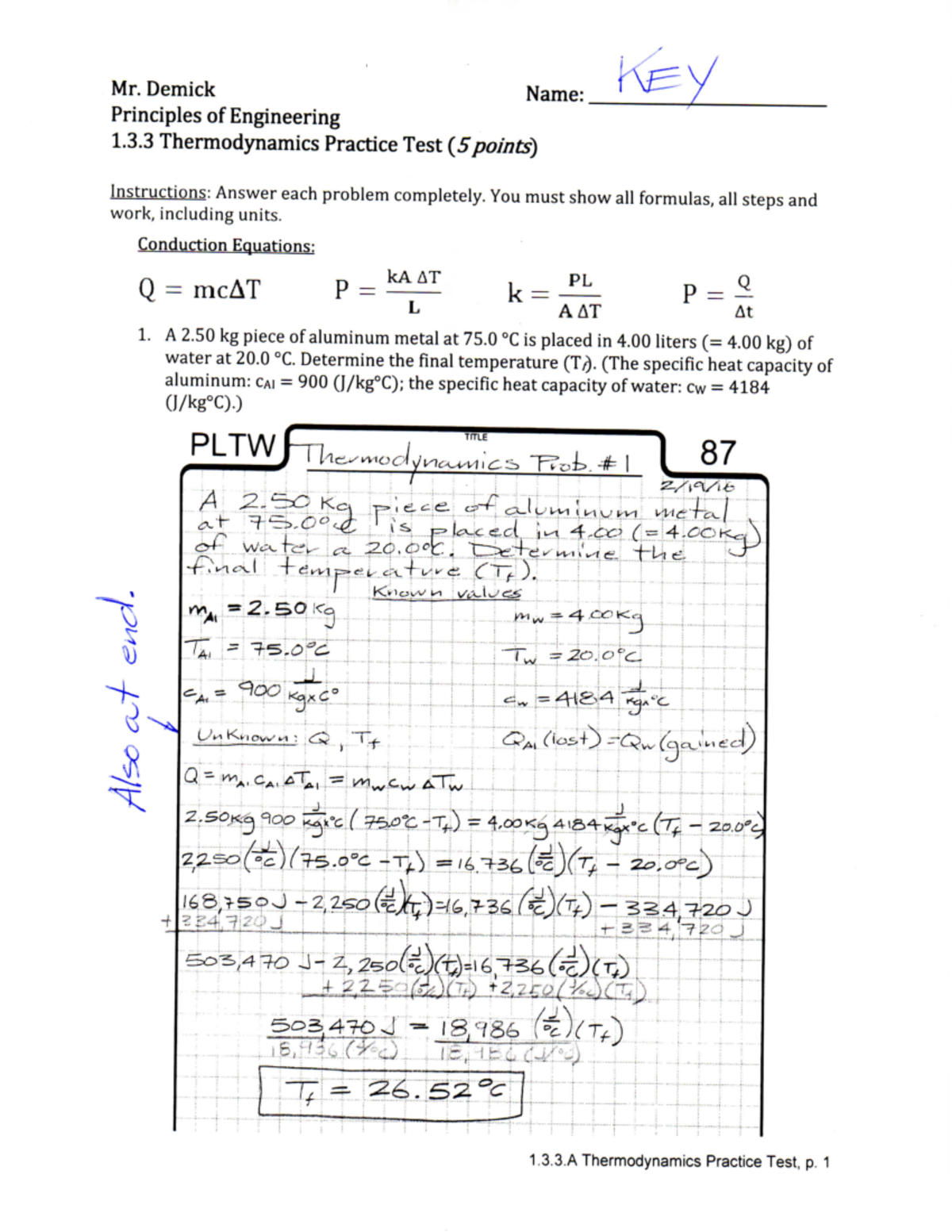 1.3.3.A Thermodynamics Practice Test Key - ENG 6939 - Studocu