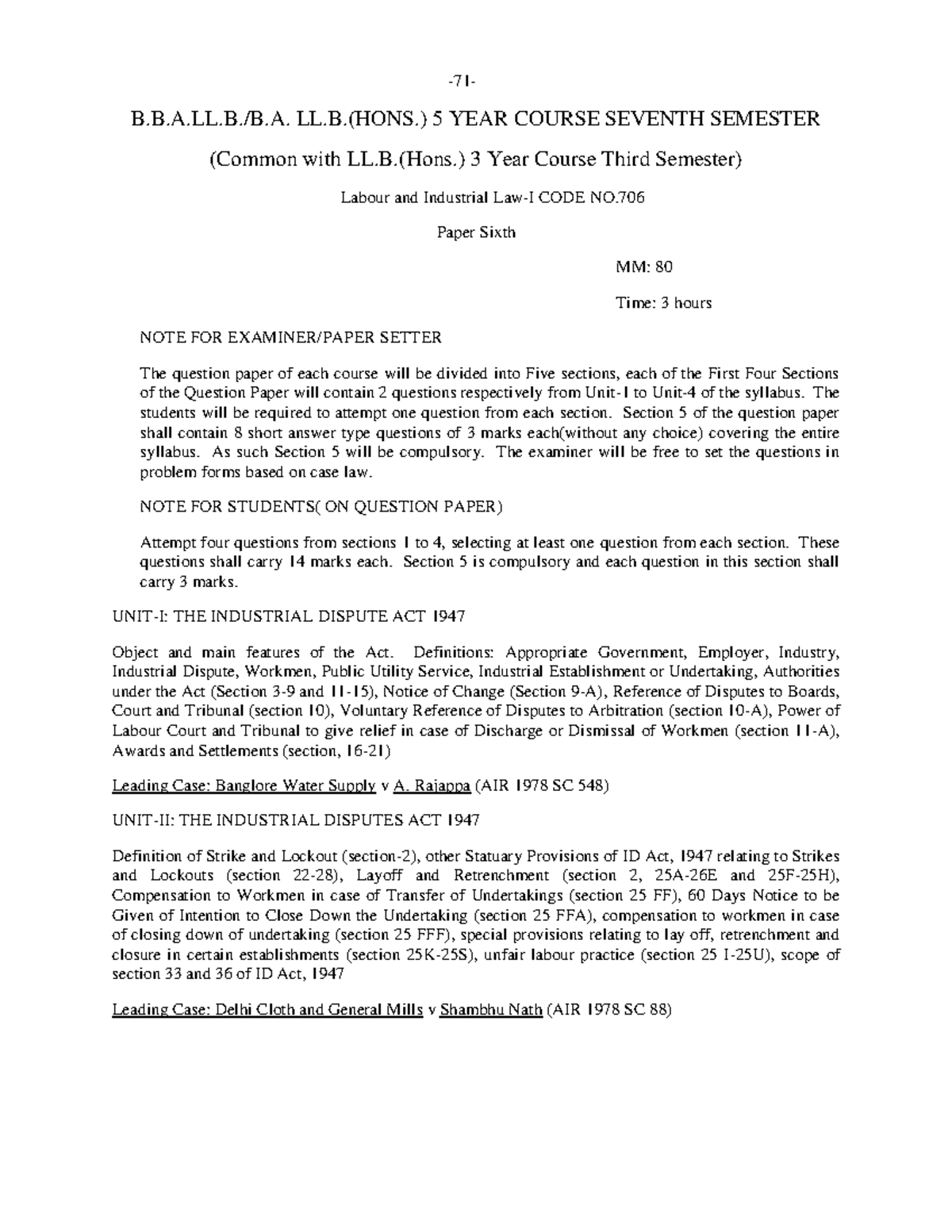 B.B.A.LL.B. Syllabus 8TH SEM - B.B.A.LL.B./B. LL.(HONS.) 5 YEAR COURSE ...